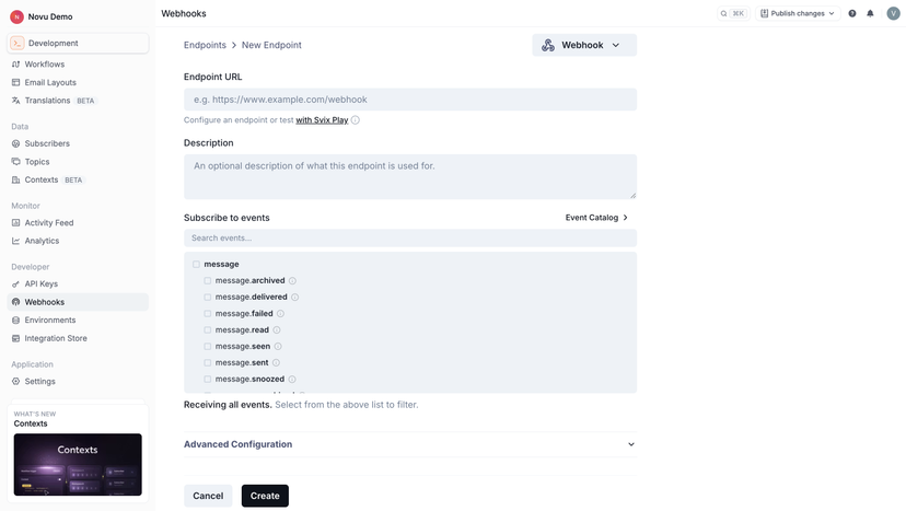 Webhooks | Novu Documentation