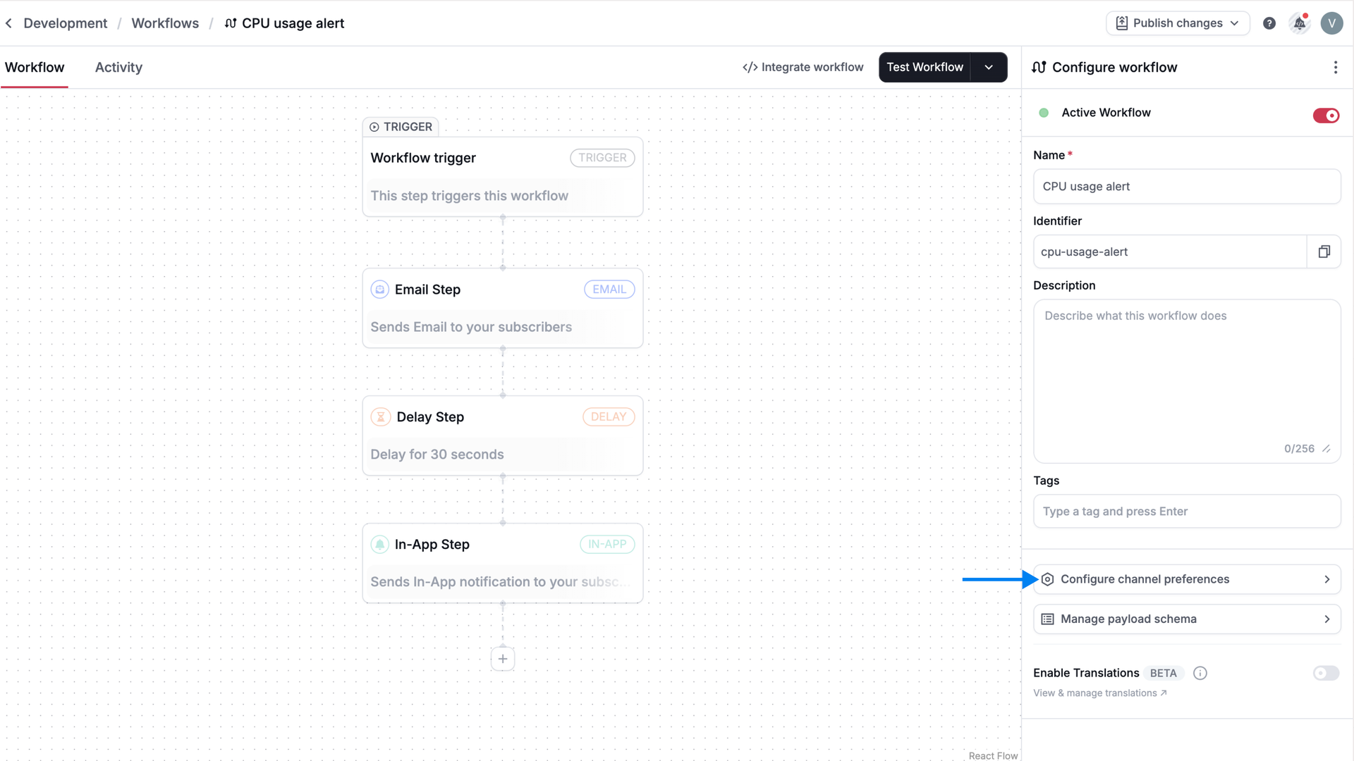 Build a Workflow | Novu Documentation