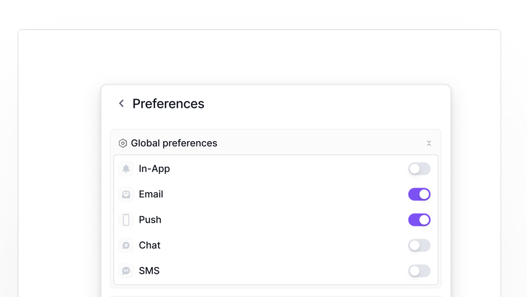 Preferences | Novu Documentation