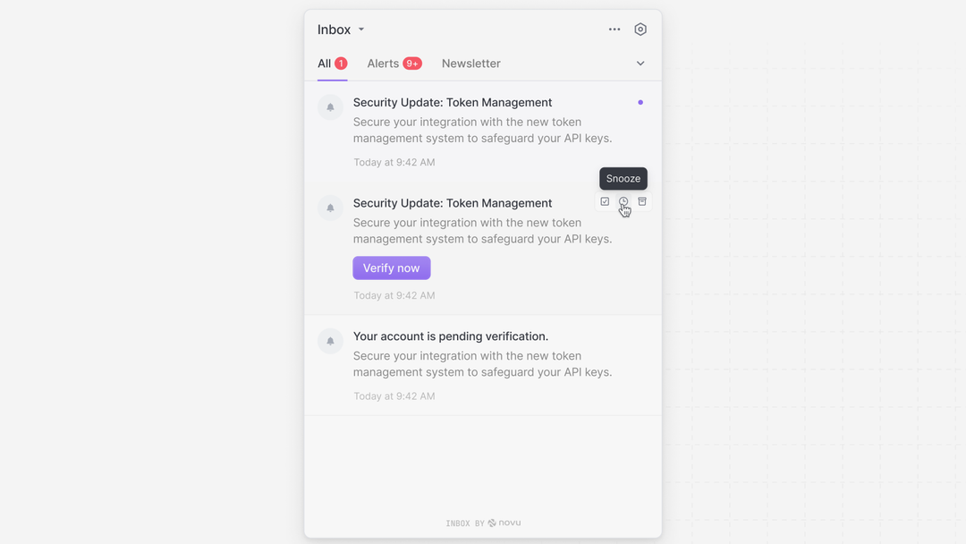 Snooze | Novu Documentation