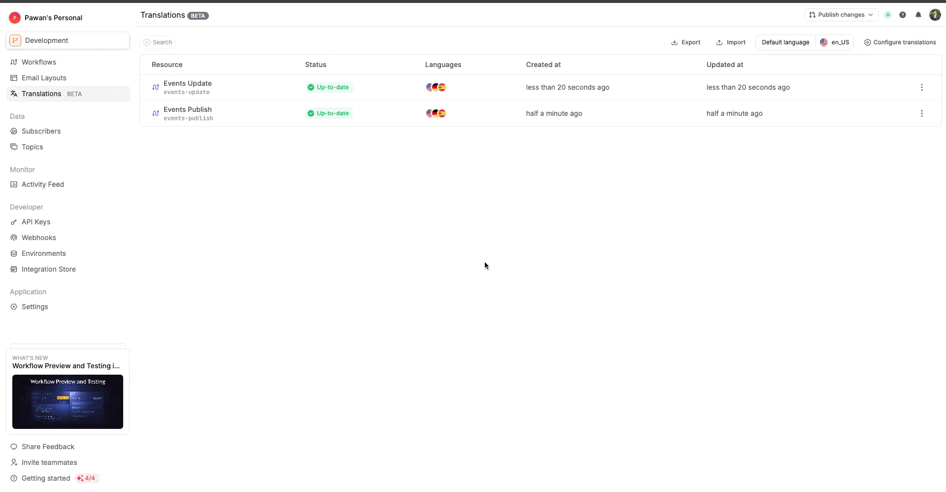 Translations | Novu Documentation