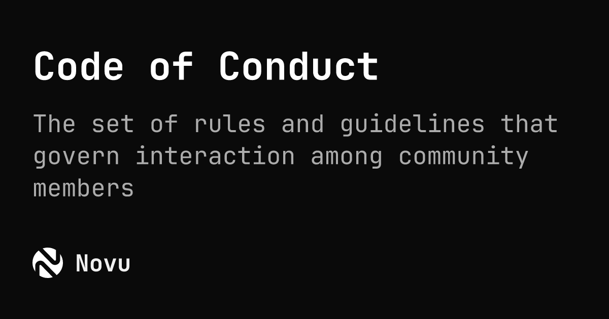 Code Of Conduct Novu Documentation
