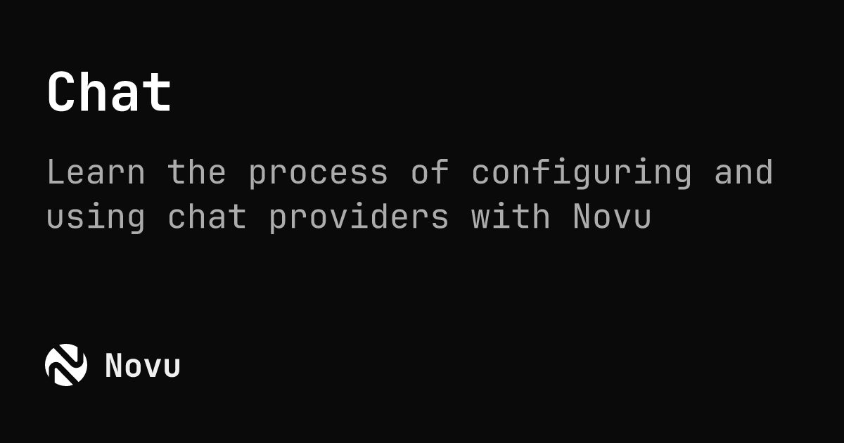 Chat | Novu Documentation