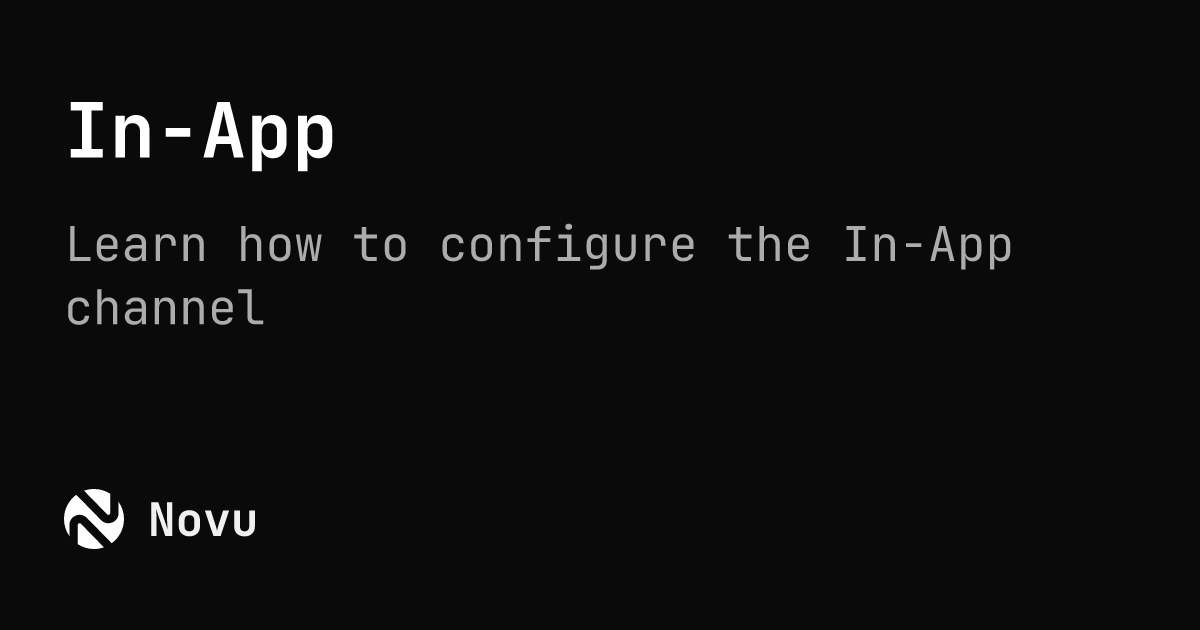 In App Novu Documentation