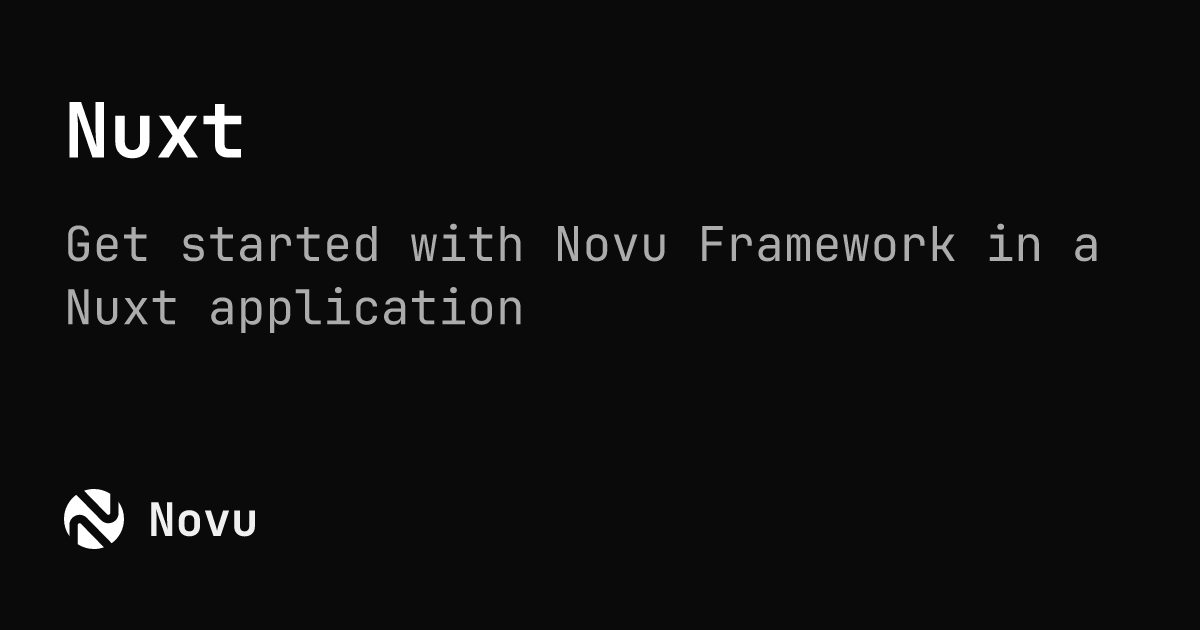 Nuxt | Novu Documentation