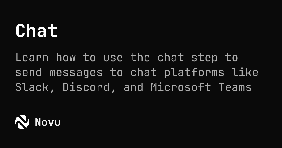 Chat | Novu Documentation