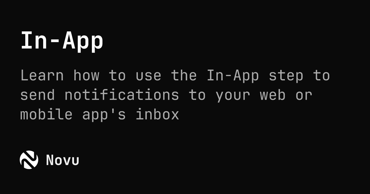 In-App | Novu Documentation