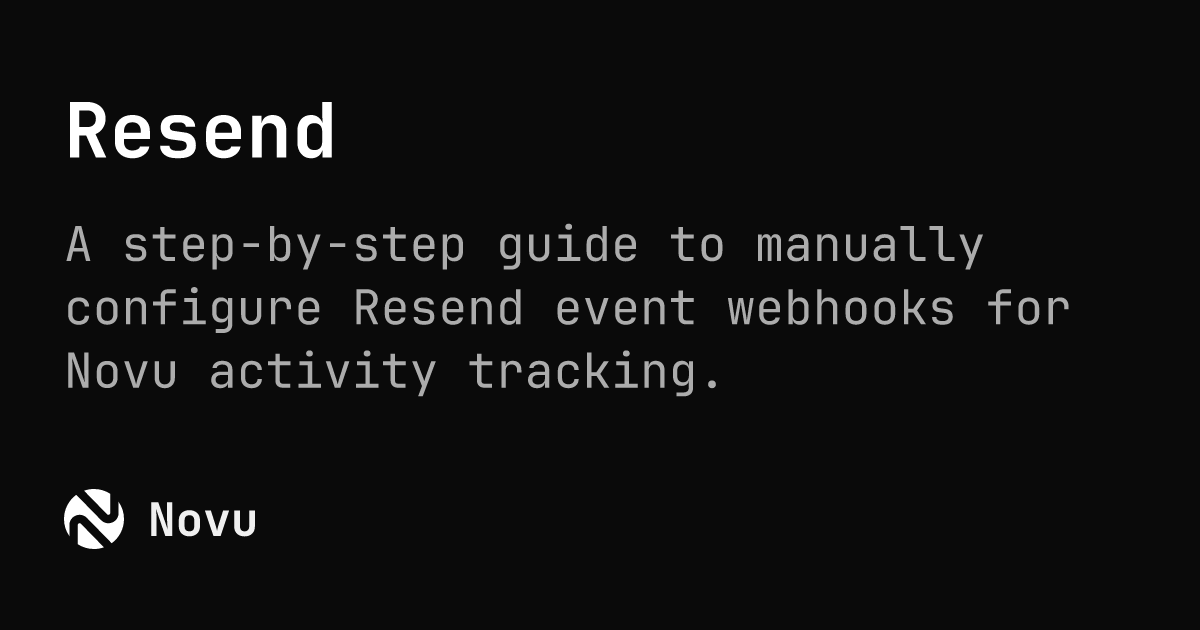 Resend | Novu Documentation