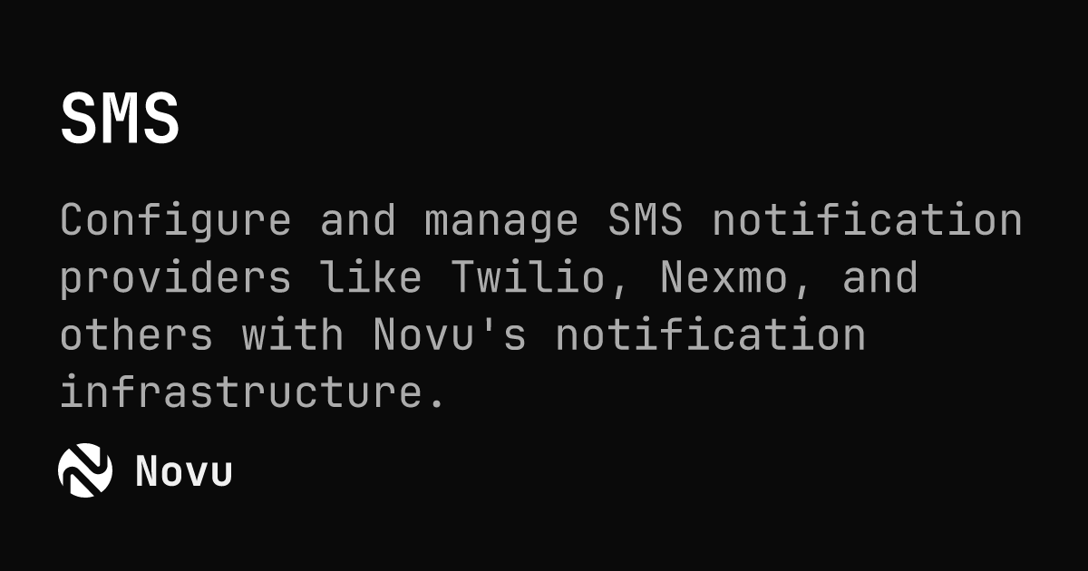 SMS | Novu Documentation