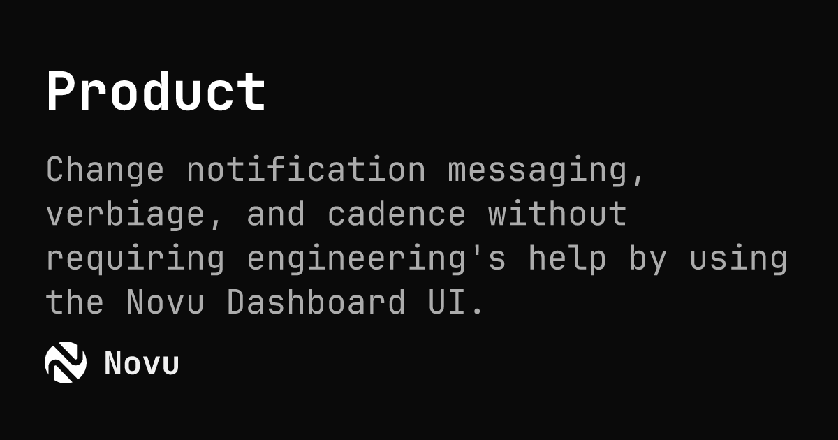 Product | Novu Documentation