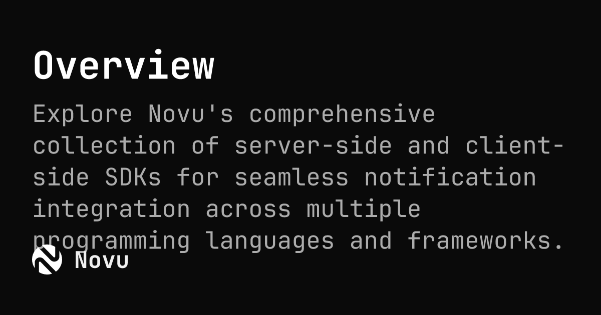 Overview | Novu Documentation