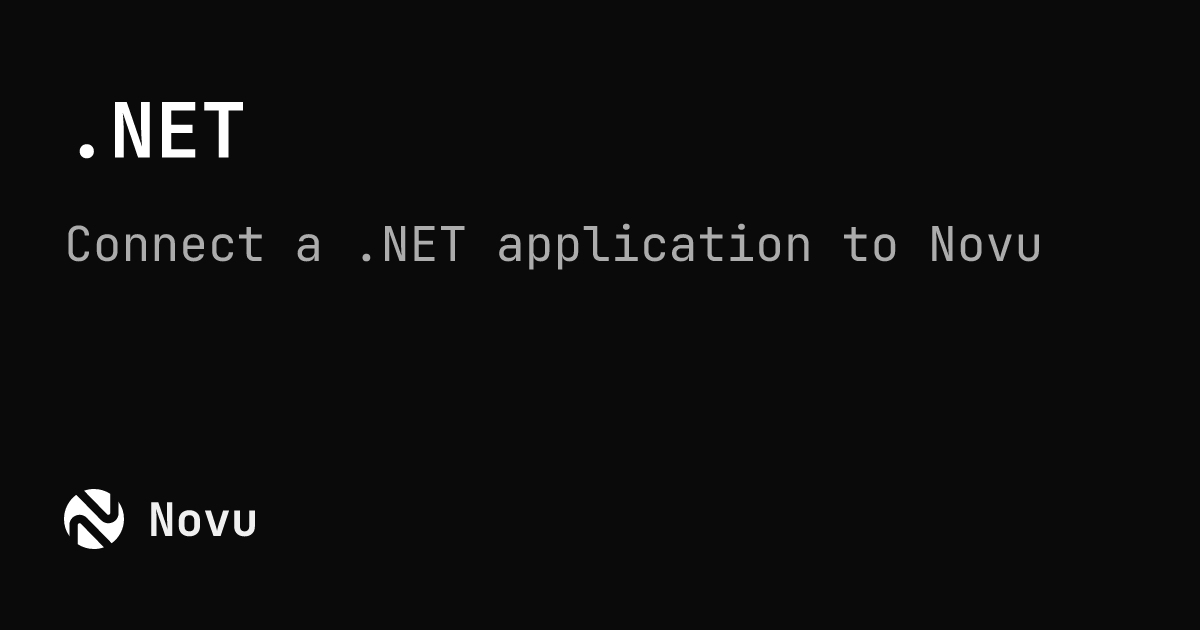 .NET | Novu Documentation