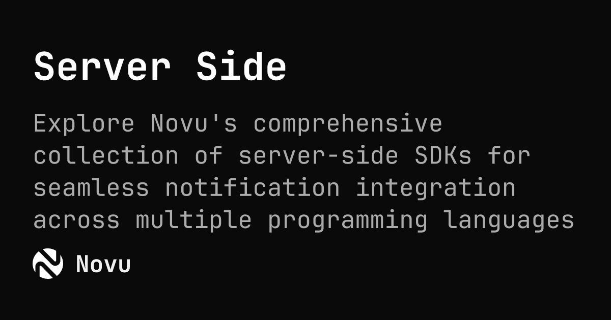 Server Side | Novu Documentation